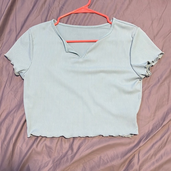 Tops | Light Blue Crop Top | Poshmark